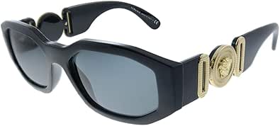 Amazon.com: Versace VE 4361 GB1/87 Black Plastic Geometric Sunglasses ...