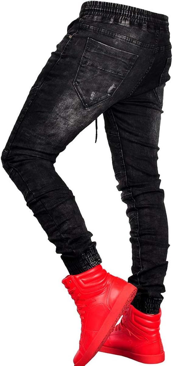 Jeans Déchiré pour Homme Slim Jean Biker Fashion Troué avec Sport ...