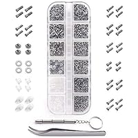 Amazon.com: Eyeglasses Repair Kit, 1100Pcs Tiny Screws and 5 Pairs Nose ...