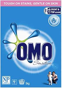 Omo Sensitive Laundry Detergent Washing Powder Front & Top Loader 5kg ...