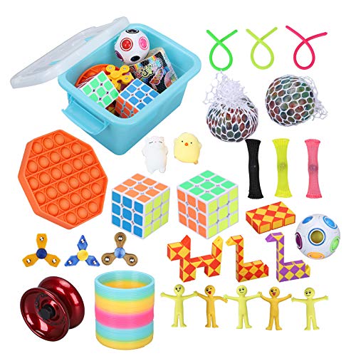 Sensory Fidget Toys Set with Push Pop Bubble for Kids and Adults, 25 ...