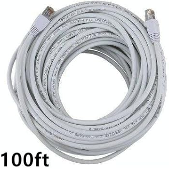 Cat6 Ethernet Cable 100 Foot White, BUSOHE Cat-6 Flat RJ45 Computer ...