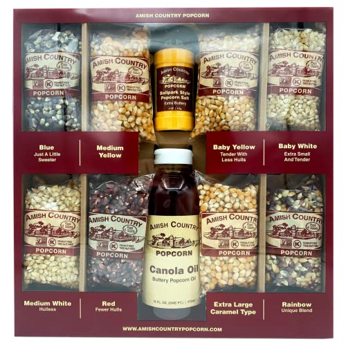 Amish Country Popcorn | 8 - 4 oz Bags | Stovetop Popping Sampler Pack ...