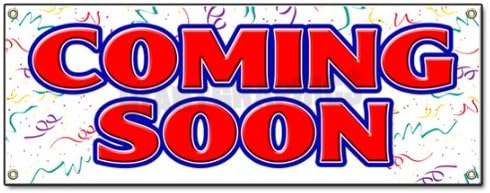 Amazon.com : 72" Coming Soon Banner Sign Now Opening Signs : Business ...