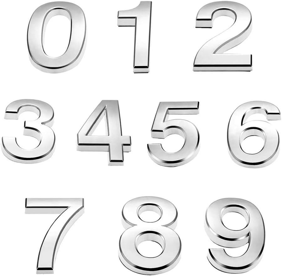 20 Pieces 2 Inch Silver Mailbox Numbers Self-Adhesive Door House ...