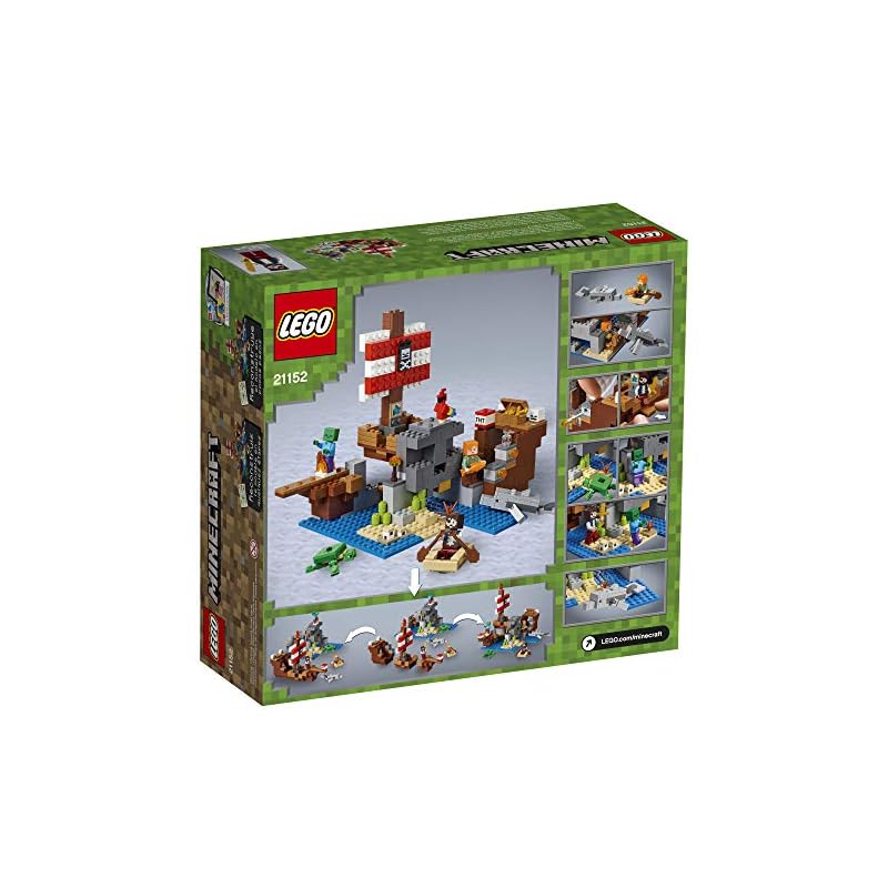 LEGO Minecraft The Pirate Ship Adventure 21152 Building Kit (386 Pieces ...