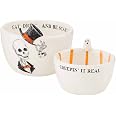 Amazon.com | Mud Pie Halloween Nested Dip Bowl Set of 2 (Skeleton ...