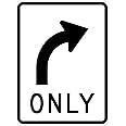 Amazon.com : STOPSignsAndMore R3-5R Right Turn Only Arrow Signs - 18x24 ...