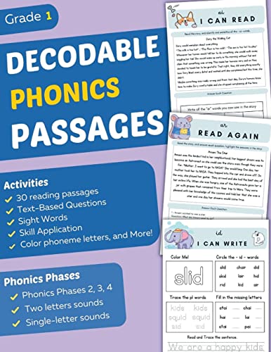 Mua Decodable Phonics Passages Grade 1: Improve Reading and ...