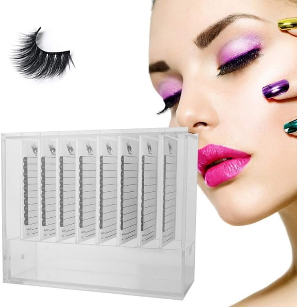 8 Layers Lash Storage Box, Acrylic Eyelash Organiser to Against Damage ...