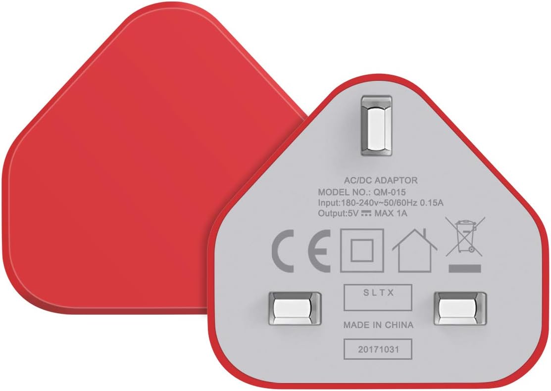 3 Pin Plug USB Mains Charger Adapter 1AMP 1000mAh Fast Speed Universal ...