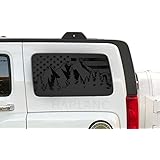 Amazon.com: Distressed USA Flag Decals for Hummer H3 in Matte Black for ...