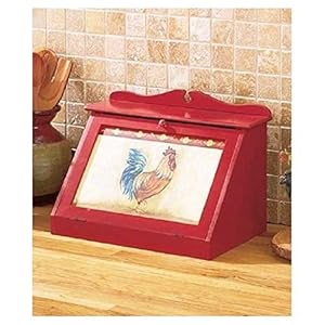 Amazon.com: Wooden Decorative Rooster Bread Box: Kitchen & Dining