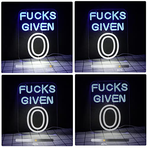 JFLLamp Zero Funks Given Neon Signs For Wall Decor No Funks Given Neon ...