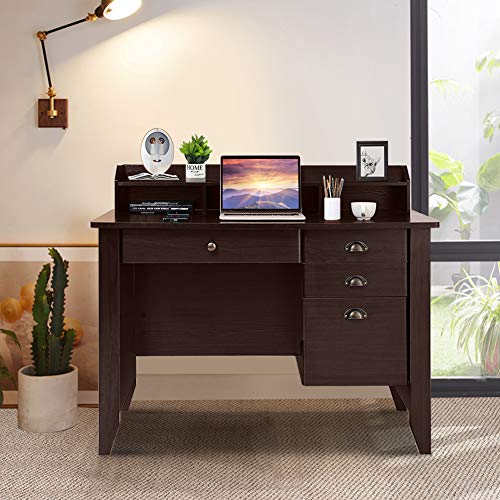 Computer Table Desk, WATERJOY PC Laptop Notebook Executive Desk, Wood ...