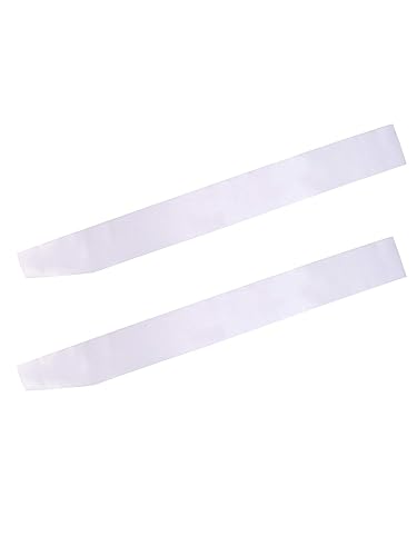 EBOOT Blank Satin Sashes 2 Pcs White Plain Pageants Party Accessory ...