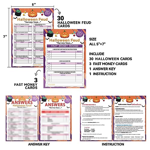 Halloween Feud Game, Halloween Friendly Feud Quiz - Pack of 30 Feud ...
