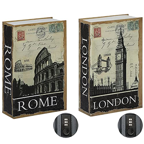 Jssmst Diversion Book Safe with Combination Lock, Faux Book Box Hidden ...