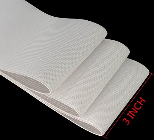 Knit Elastic 3 Inch Wide White Heavy Stretch High Elasticity Knit ...
