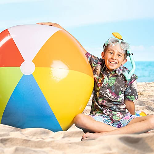 Top Race Giant Beach Ball 3.5 foot - Large Beach Ball, Huge Rainbow ...