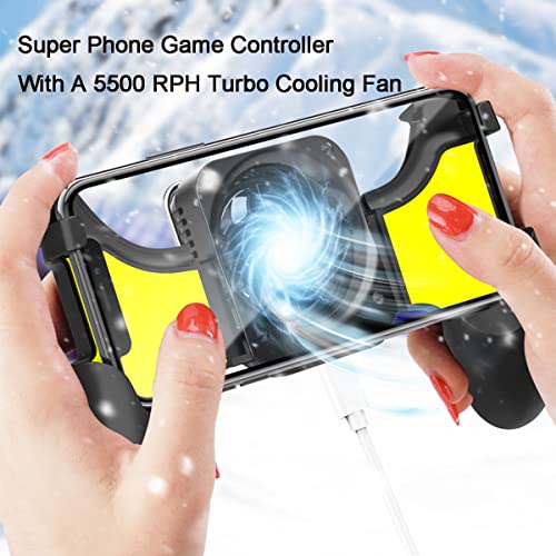 Mobile Phone Game Controller Grip With Triggers Cooling Fan, Mobile ...