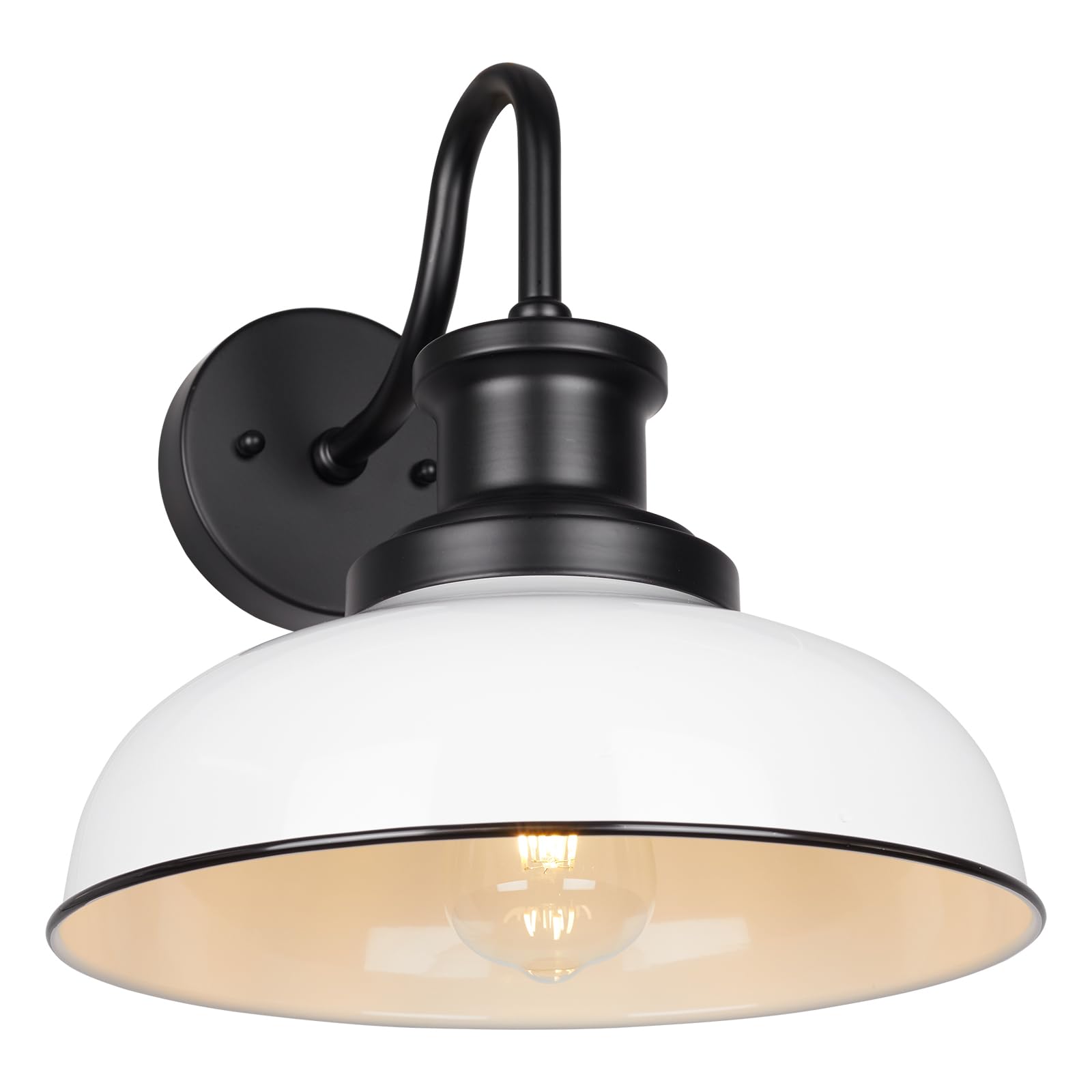 Diyel Outdoor Gooseneck Barn Light, Rustic Outdoor Wall Sconce ...