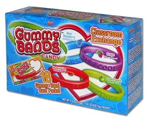 Amazon.com : Flix Candy Gummy Bands Valentine's Treats Card Packs - 18 ...