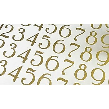Amazon.com: 1" Metallic Gold Color, Classic Style Mailbox Numbers,Lot ...