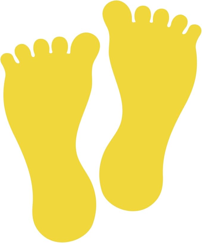 Amazon.com : LiteMark Removable 9 inch Yellow Barefoot Footprint Decal ...