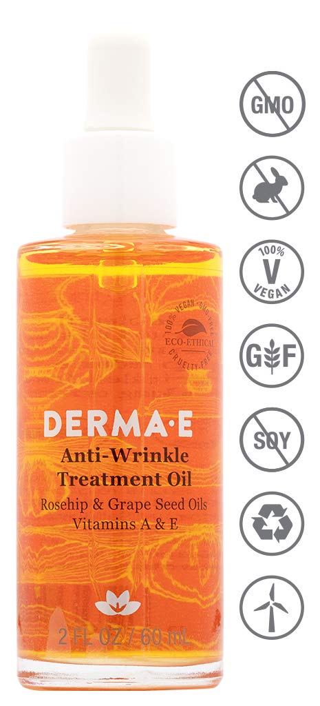Amazon.com : DERMA E Fragrance-Free Anti-Wrinkle Treatment Oil, 2 oz ...