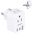 Type E F Plug Adapter, Germany France Travel Plug Adapter with 2 ...