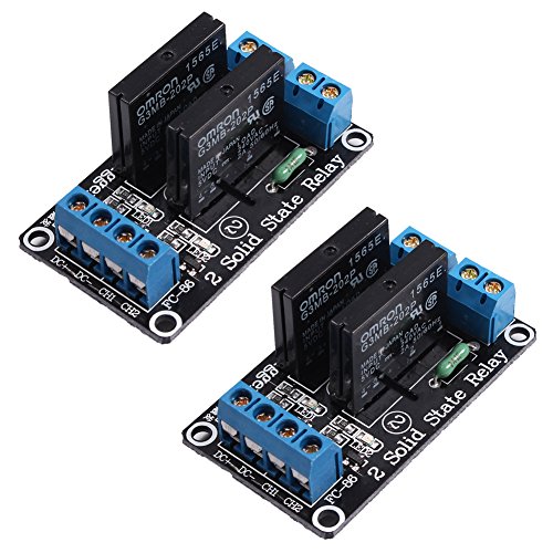 Купить Icstation 5V 2 Channel SSR Solid State Relay Board Power Switch High Level Trigger for ...