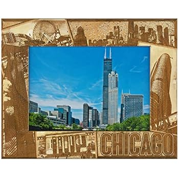 Amazon.com - Chicago Skyline Glass Picture Frame for 4 in. x 6 in. Photo