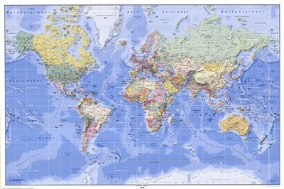 Huge Laminated Encapsulated Educational Learning Teaching Maps World ...