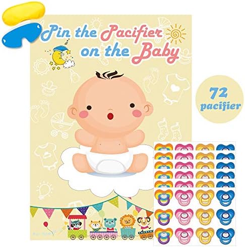 Hooqict Pin The Pacifier On The Baby Game, Baby Pacifier Games Poster ...