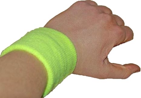 Neon 80's Headband Sweatband Wristband Fancy Party New (Neon Yellow, 1 ...