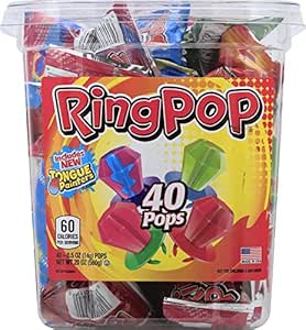Amazon.com : Ring Pop Hard Candy Pops, Variety Pack, 40 Count : Hard ...