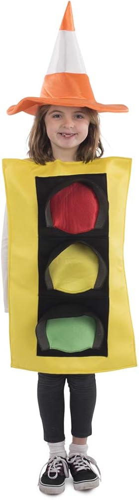 Dress Up America Traffic Light Costume Safety Cone Hat-for Kids, Multi ...