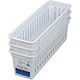 Amazon.com: Mainstays Slim Plastic Storage Trays Baskets in White- Set ...
