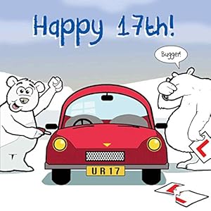 Twizler Funny Birthday Card with Polar Bear, Car and Ripped Learner ...