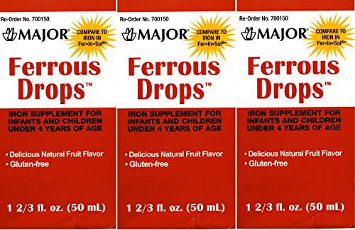Buy Ferrous Drops Iron Supplement Gluten Free Natural Fruit Flavor ...