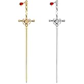 Amazon.com: Jeffdad 2Pcs Sword Katana Bookmarks Vintage Silver Metal ...