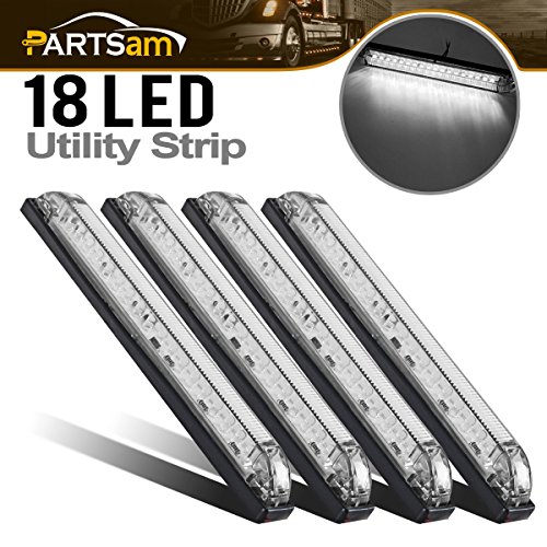 Partsam 4x 8" Waterproof 18 Diodes Led Utility Strip Light 12V Assembly ...
