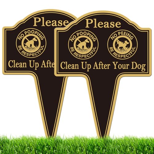 XIAOKAIYAN No Dog Poop Signs for Lawn,2-Pack No Pooping and Peeing Dog ...