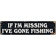 Amazon.com: Funny Gone Fishing Sign - Vintage Metal Tin Wall Art Decor ...