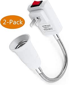 CHHUI 7 inch Flexible Plug in Light Socket Extender with Switch E26 E27 ...