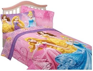 Amazon.com: Disney Princess Sparkling Elegance Twin Comforter and Sheet ...