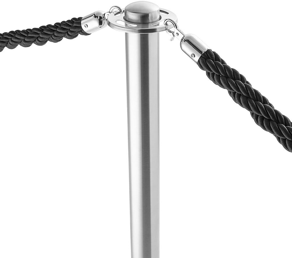 Shopfitting Warehouse Brushed Stainless Steel Barrier Posts & Black ...