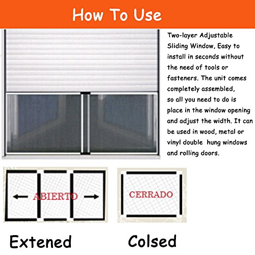 FLYZZZ Adjustable Sliding Window Screen，2 Ways Expandable Aluminum ...