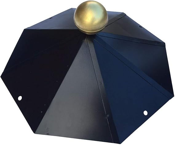 Gazebo roof hood octagon with brass ball, ridge cap black matt: Amazon ...